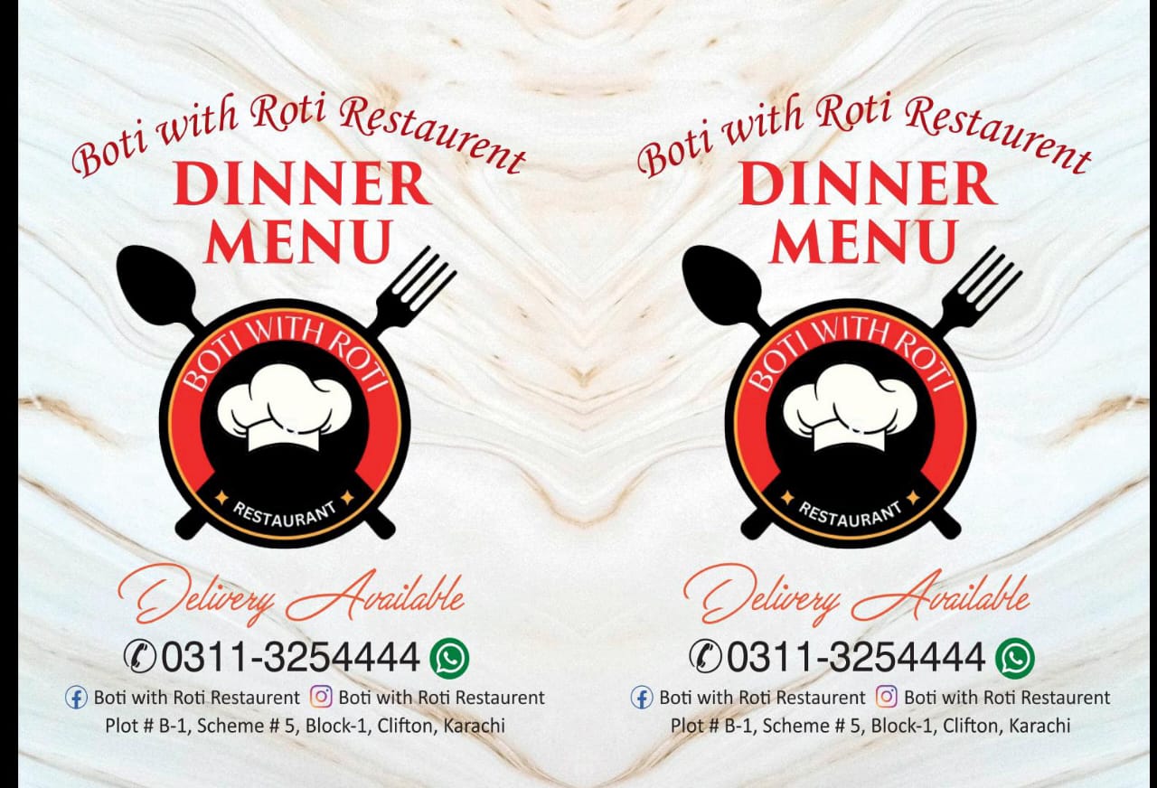 Boti with Roti Restaurant Karachi Menu with Authentic Prices – Home Foodies